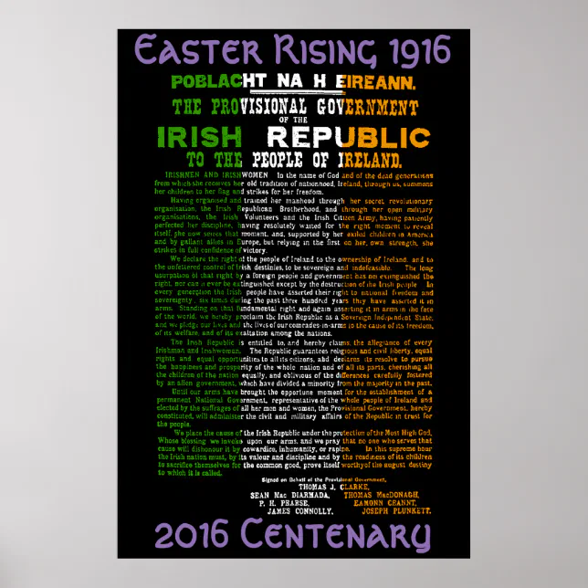 1916 Easter Rising Centenary 2016 Poster | Zazzle