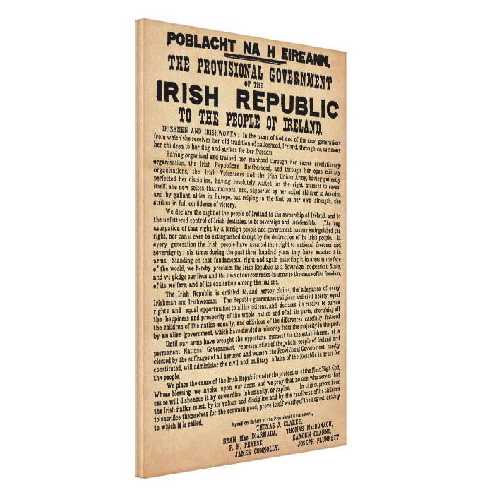 1916 Irish Proclamation Canvas (Original Copy) | Zazzle.com