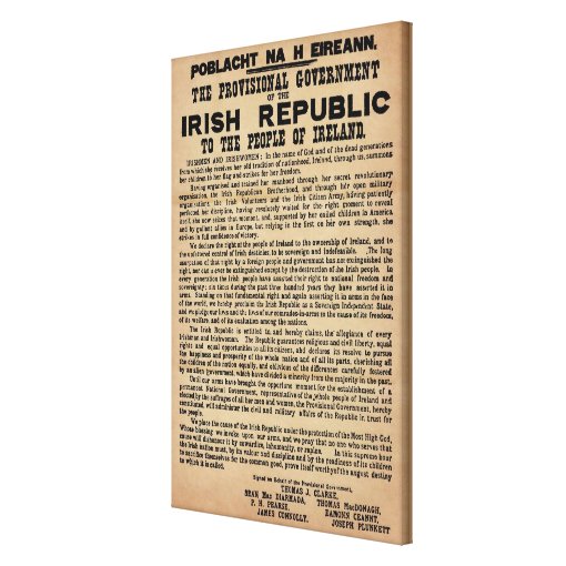 1916 Irish Proclamation Canvas (Original Copy) | Zazzle