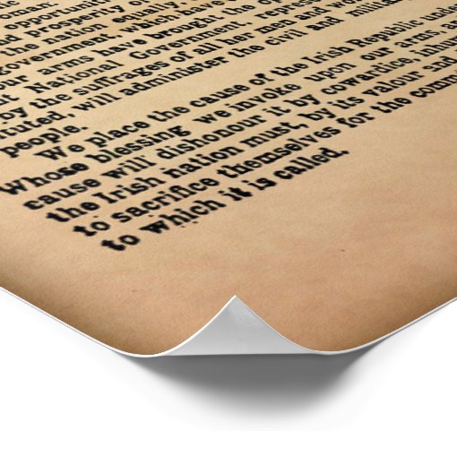 1916 Irish Proclamation - Original Copy Poster | Zazzle