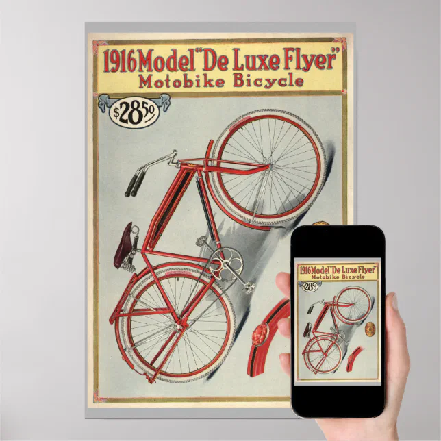 1916 Vintage Red Bicycle Magazine Ad Art Print | Zazzle