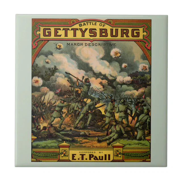 1917 The Battle of Gettysburg sheet music cover Ceramic Tile | Zazzle