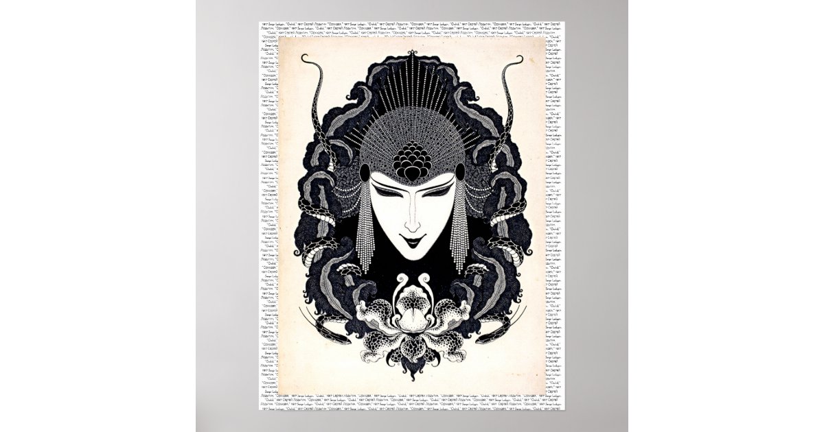 1917 Vintage Elegant Russian Art Nouveau Woman Poster | Zazzle