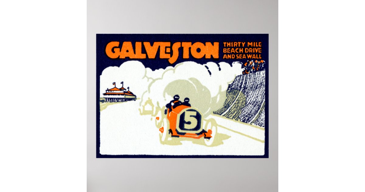 1920 Galveston Auto Race Poster | Zazzle
