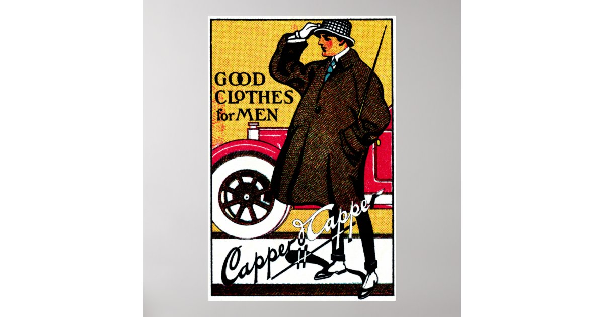 1920 Vintage Men's Clothing Poster | Zazzle