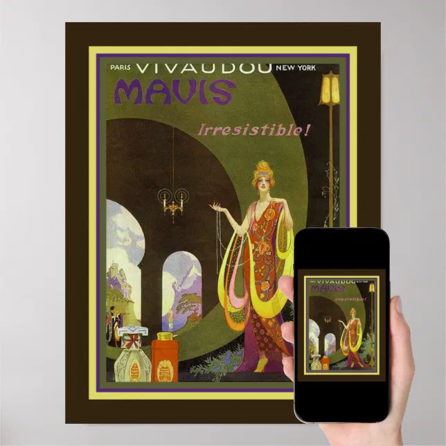 1920's Art Deco Ad for Mavis Perfume Poster | Zazzle