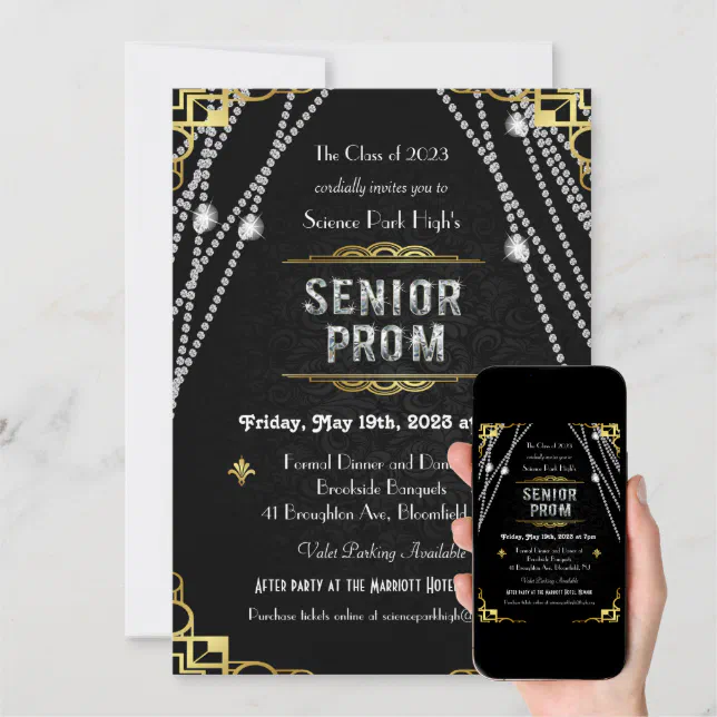 1920s Art Deco Senior Prom Invitation | Zazzle