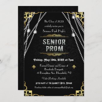 1920s Art Deco Senior Prom Invitation | Zazzle