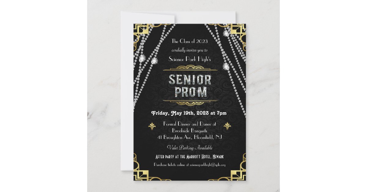 1920s Art Deco Senior Prom Invitation | Zazzle