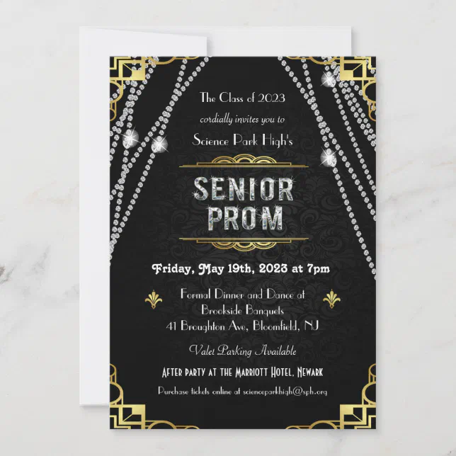 1920s Art Deco Senior Prom Invitation | Zazzle