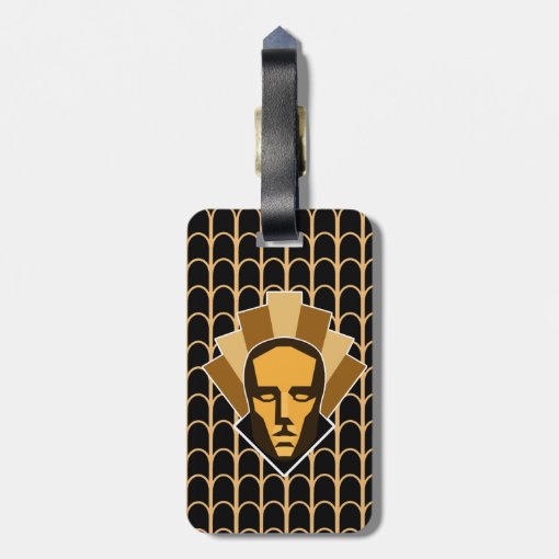 1920s Art Deco Style Roaring Twenties Statue Crest Luggage Tag | Zazzle