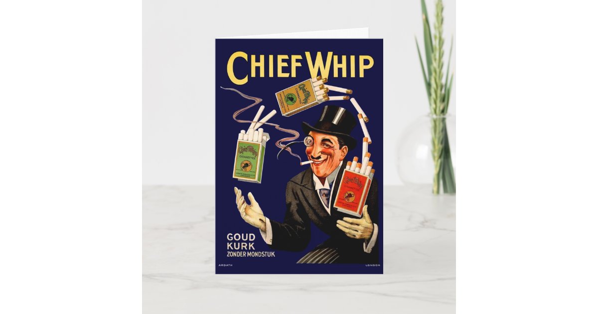 1920s Chief Whip cigarettes ad Card | Zazzle