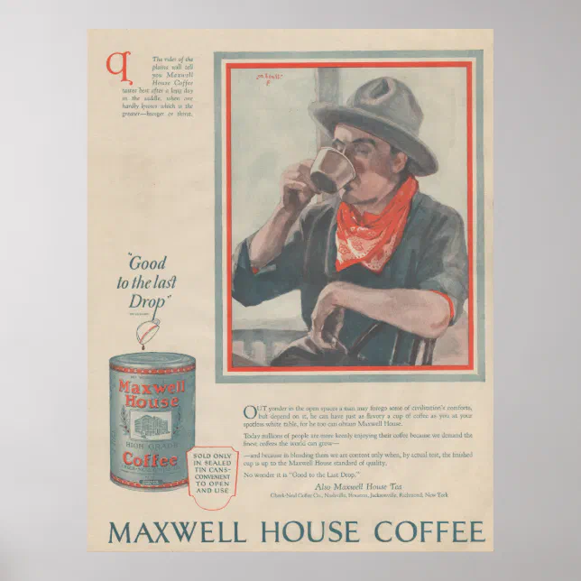 1920s Coffee Advertisement Poster | Zazzle