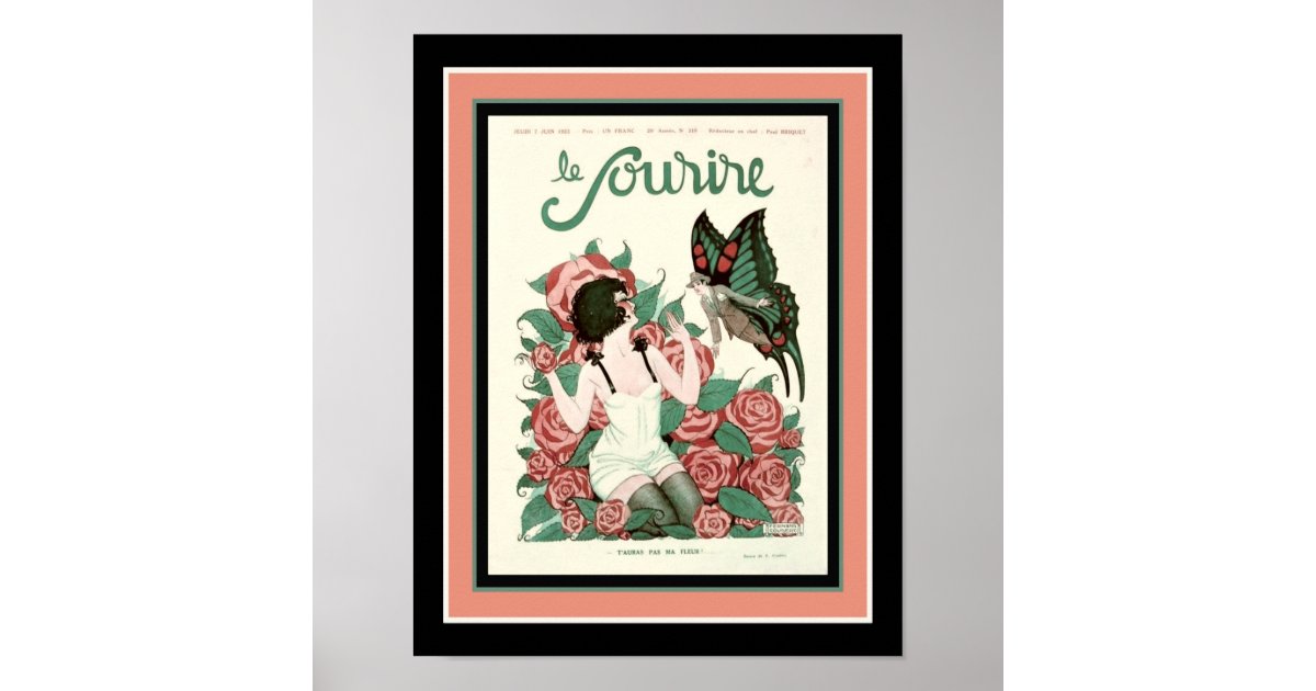 1920's French Deco "Le Sourire" Poster | Zazzle