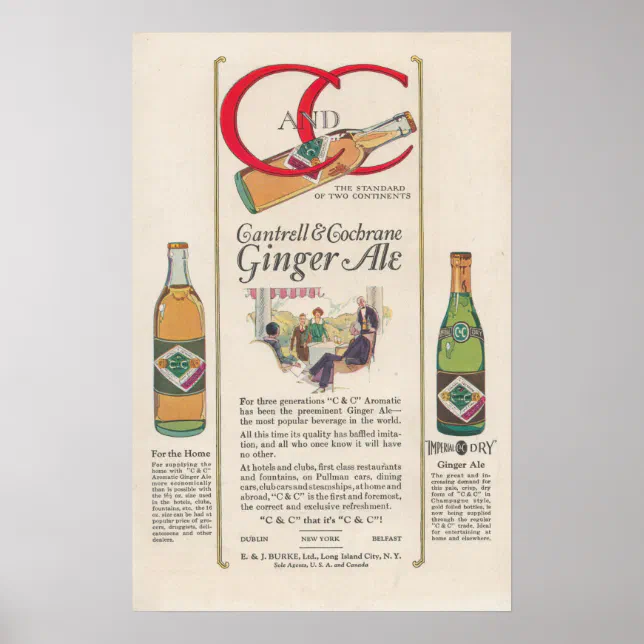 1920s Ginger Ale Ad Poster | Zazzle