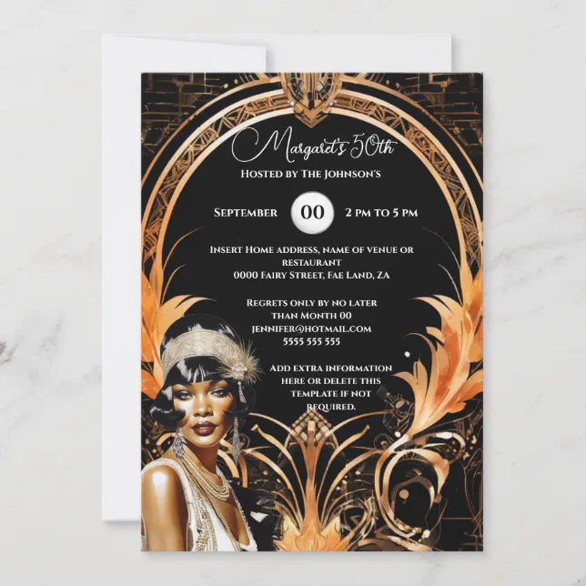 1920's Great Gatsby flapper girl retro themed Invitation | Zazzle