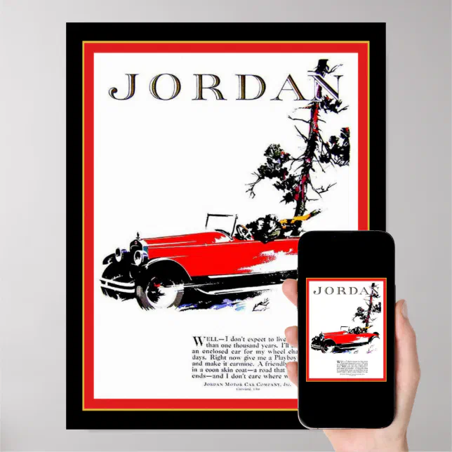 1920's Jordan Automobile Advertisement Poster | Zazzle