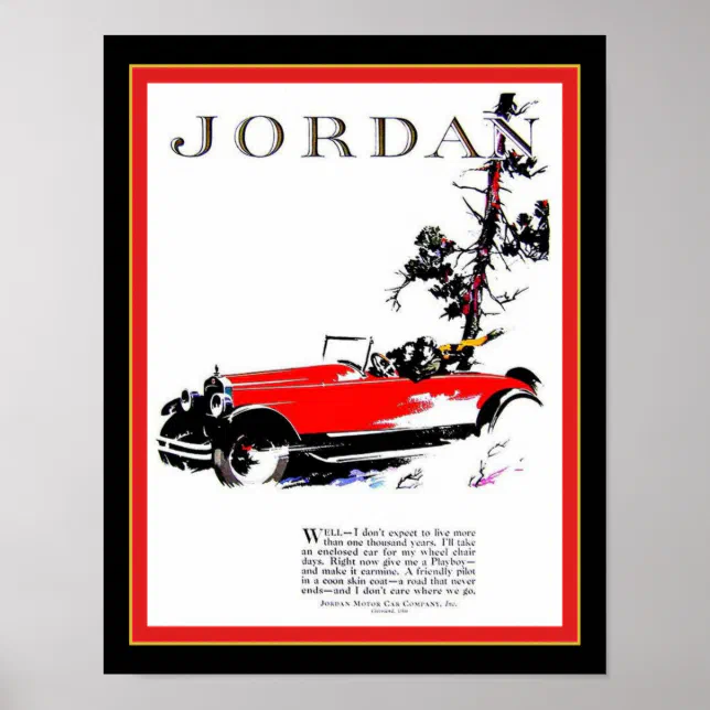 1920's Jordan Automobile Advertisement Poster | Zazzle