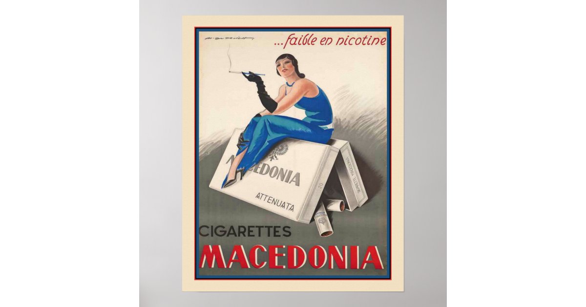 1920's Marcello Dudovich Macedonia Cigarettes Poster | Zazzle