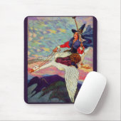 1920s Mother Goose riding her giant goose Mouse Pad | Zazzle