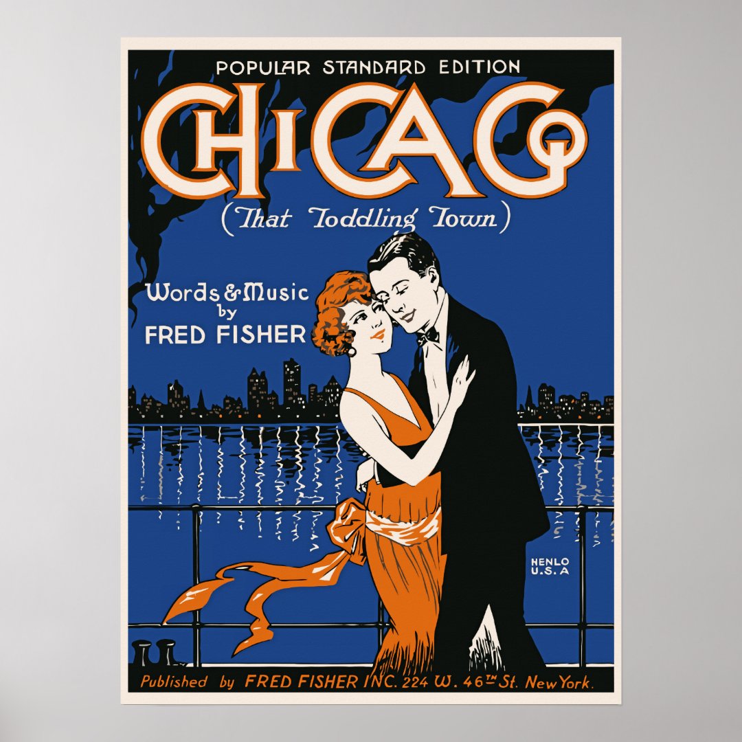 1920s style dancing couple, Chicago music Poster | Zazzle