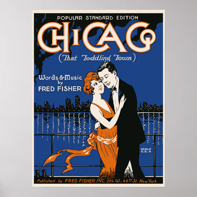 1920s style dancing couple, Chicago music Poster | Zazzle