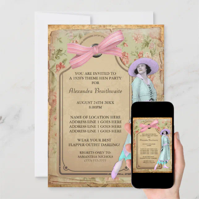 1920's Theme Hen Party Invitation | Zazzle