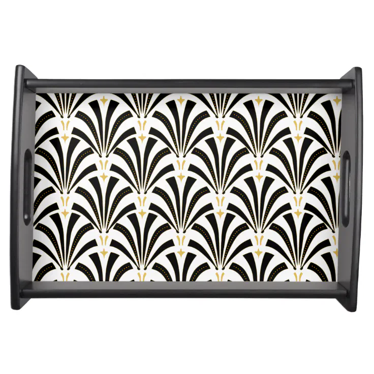 1920s Vintage Art Deco Fans Pattern Serving Tray | Zazzle