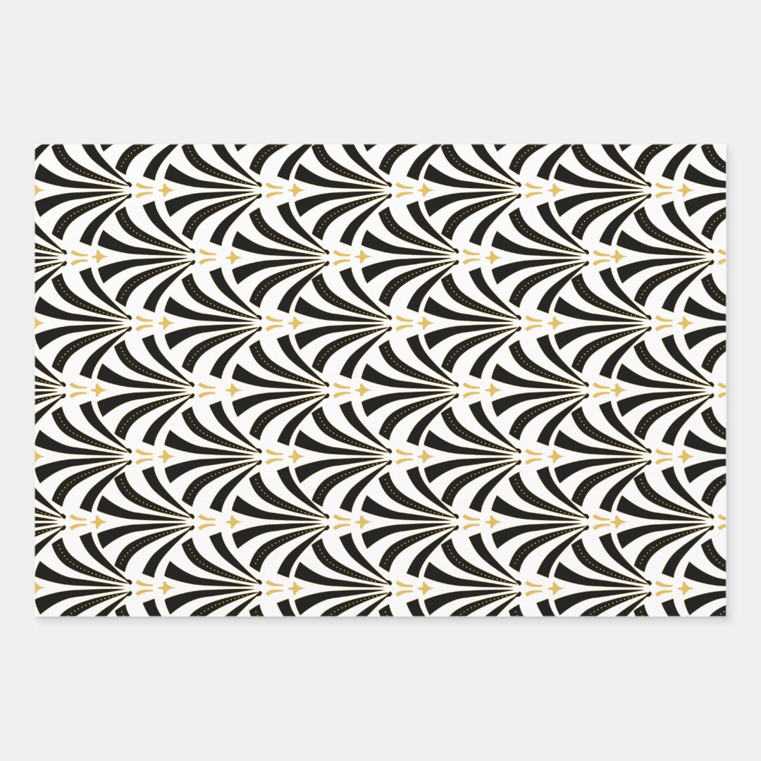 1920s Vintage Glamour Art Deco Pattern Wrapping Paper Sheets | Zazzle