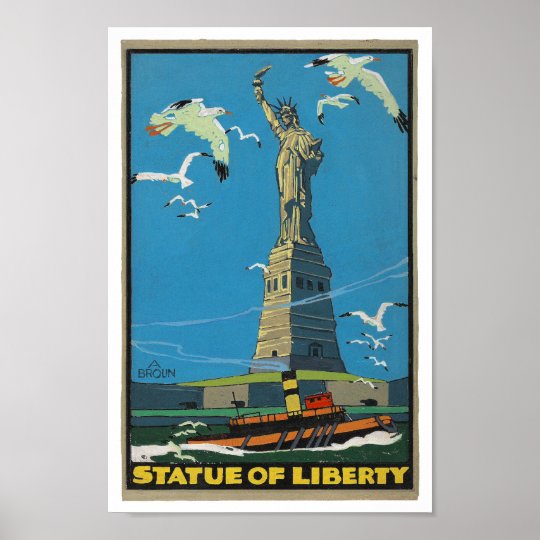 1920's Vintage Statue of Liberty Posterette Poster | Zazzle.com