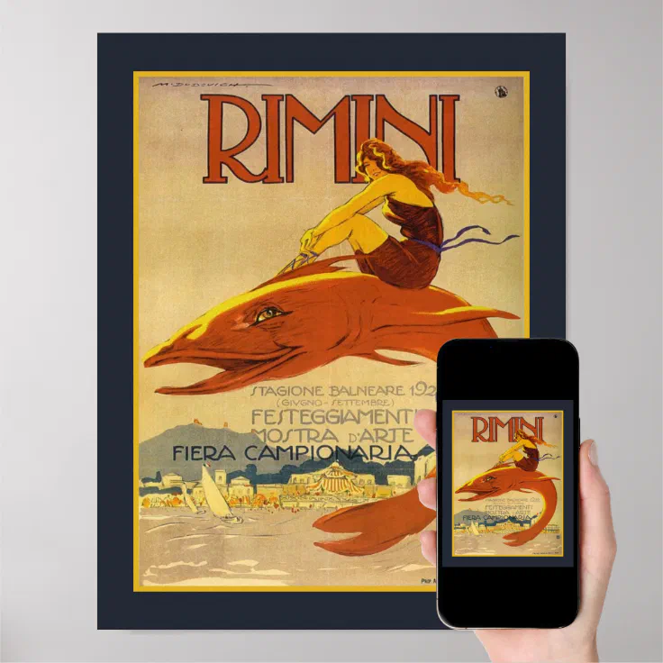 1922 Art Deco Rimini Art Exhibition Ad Poster | Zazzle