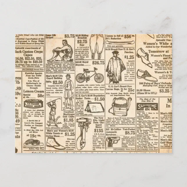 1922 Vintage Newspaper Advertisement Postcard | Zazzle