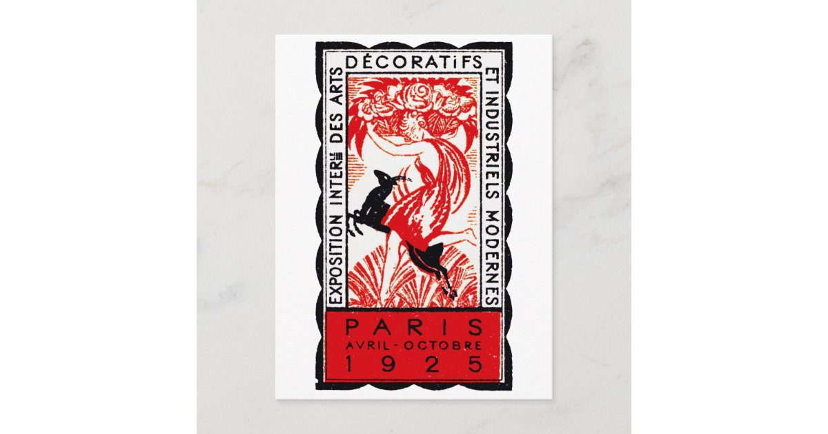 1925 Paris Art Deco Poster Postcard | Zazzle