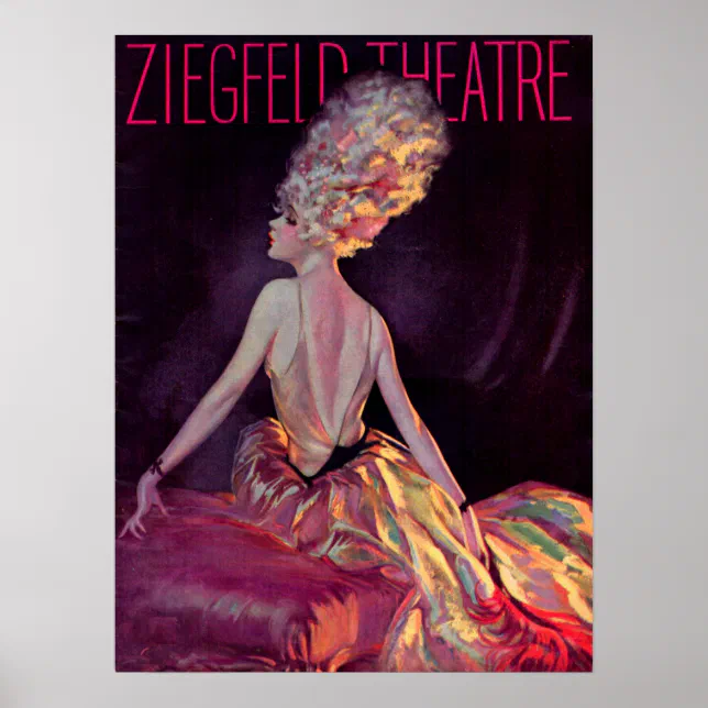1927 Ziegfeld Theater program cover art Poster | Zazzle