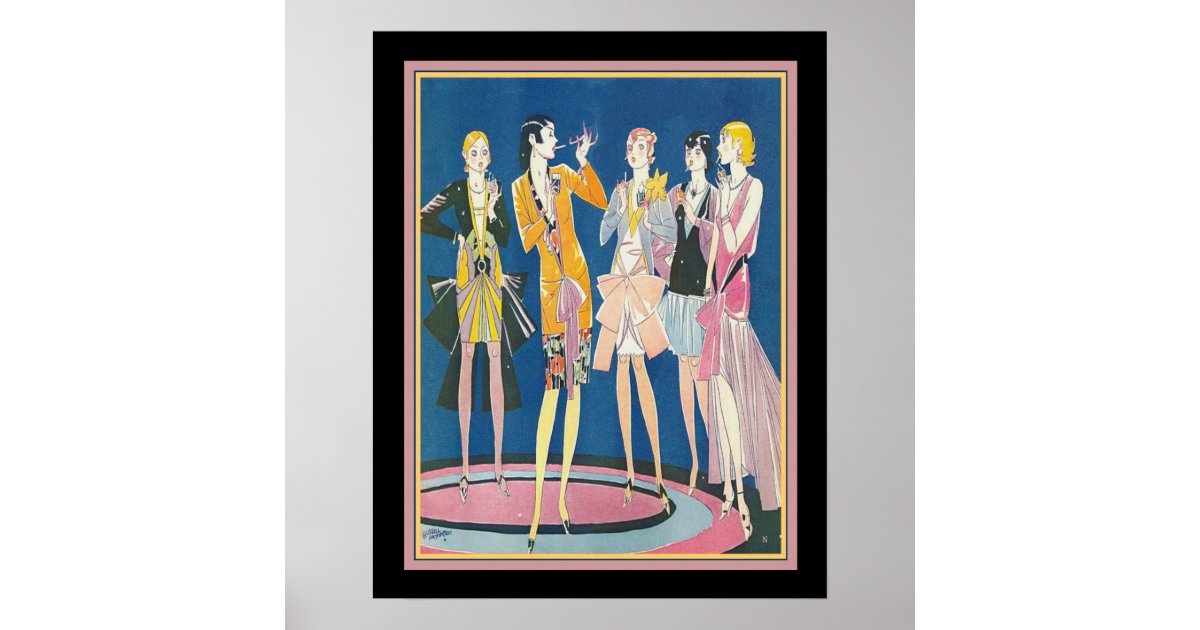 1928 Art Deco Flappers Print by Russell Patterson | Zazzle