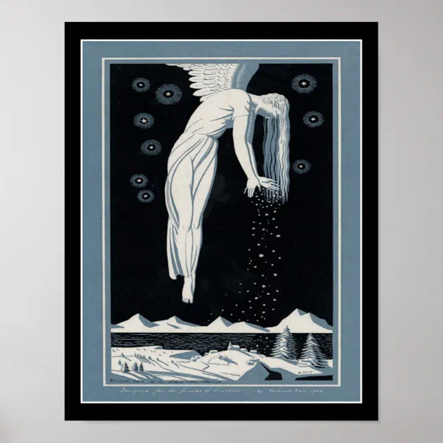 1928 Art Deco Snow Angel Poster | Zazzle