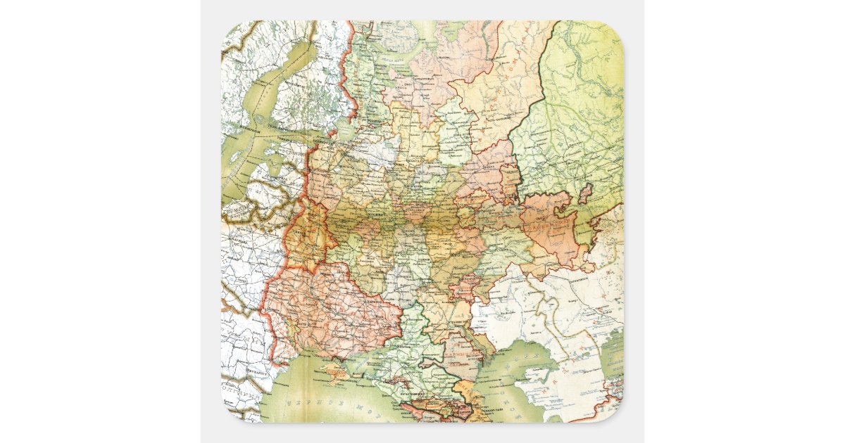1928 Map of Old Soviet Union USSR Russia Square Sticker | Zazzle
