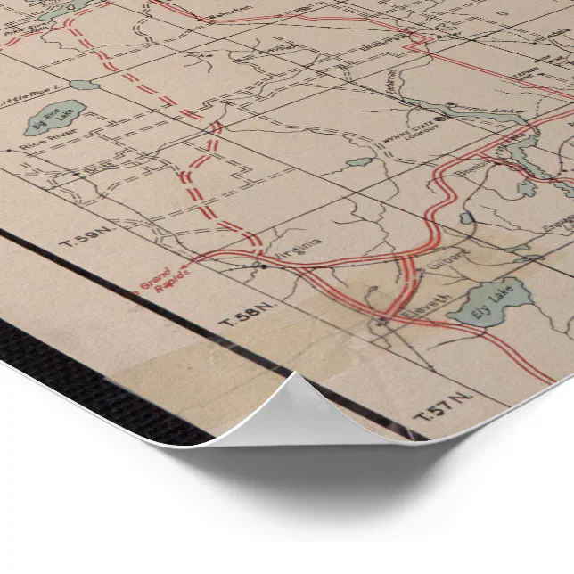 1928 Superior National Forest Map - BWCA Poster | Zazzle