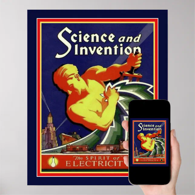 1929 Art Deco Science & Invention Poster | Zazzle
