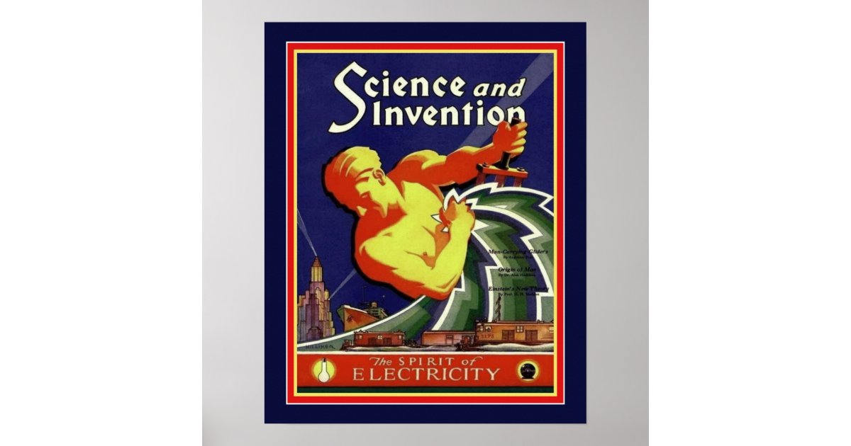 1929 Art Deco Science & Invention Poster | Zazzle