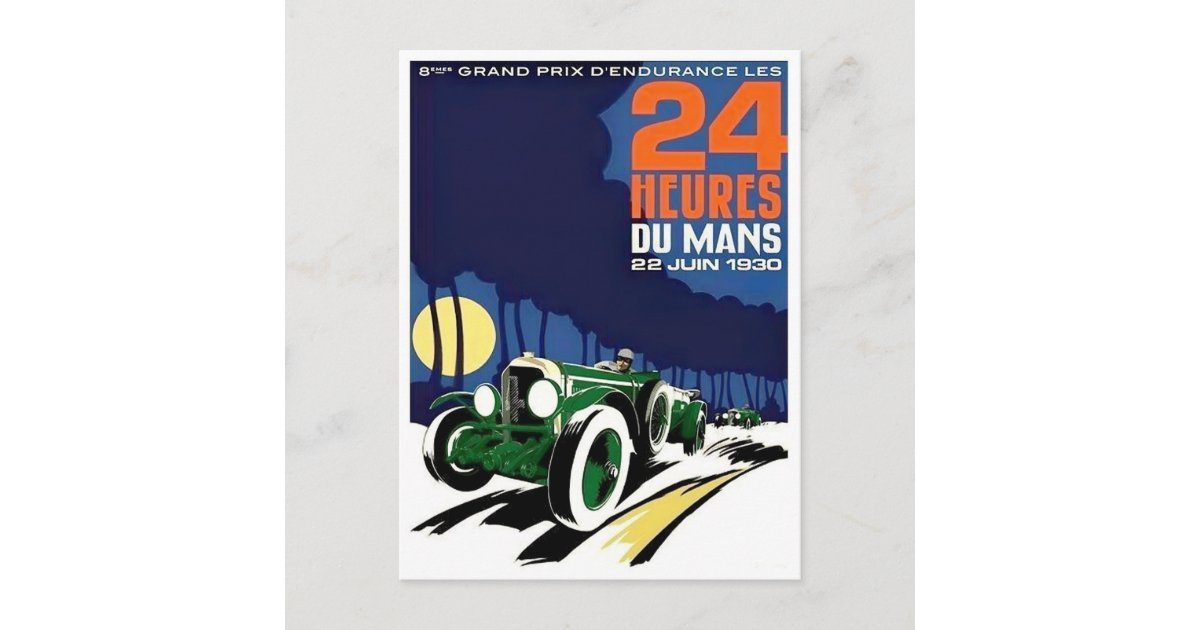 1930 Le Mans 24 hr vintage racing Postcard | Zazzle