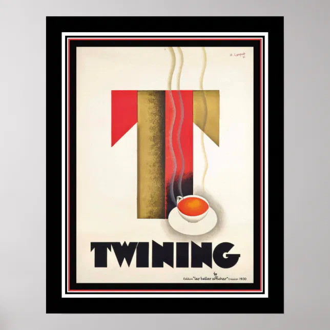 1930 Twining Tea Ad by Charles Loupot Poster | Zazzle