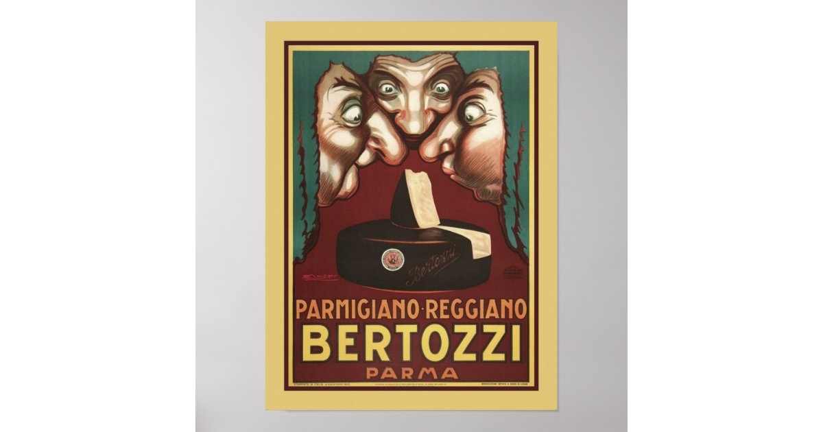 1930s Bertozzi Cheese Advertisement Poster | Zazzle