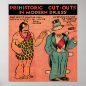 1930s comics cave man paper doll King Guzzle Poster | Zazzle