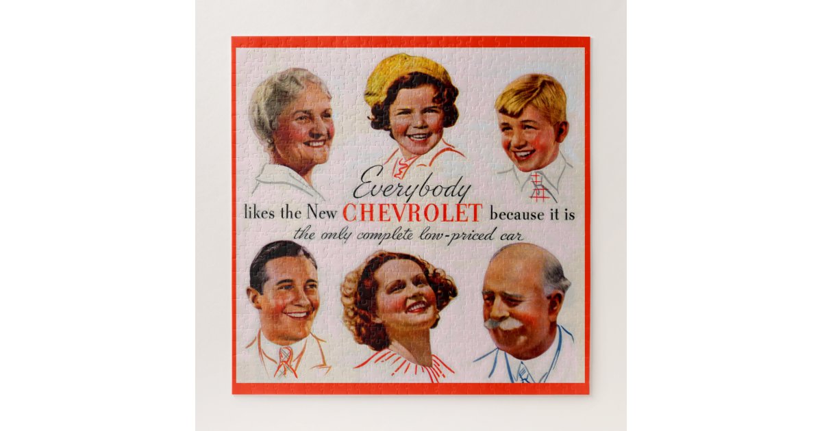1930s Everybody Likes Chevrolet Jigsaw Puzzle | Zazzle