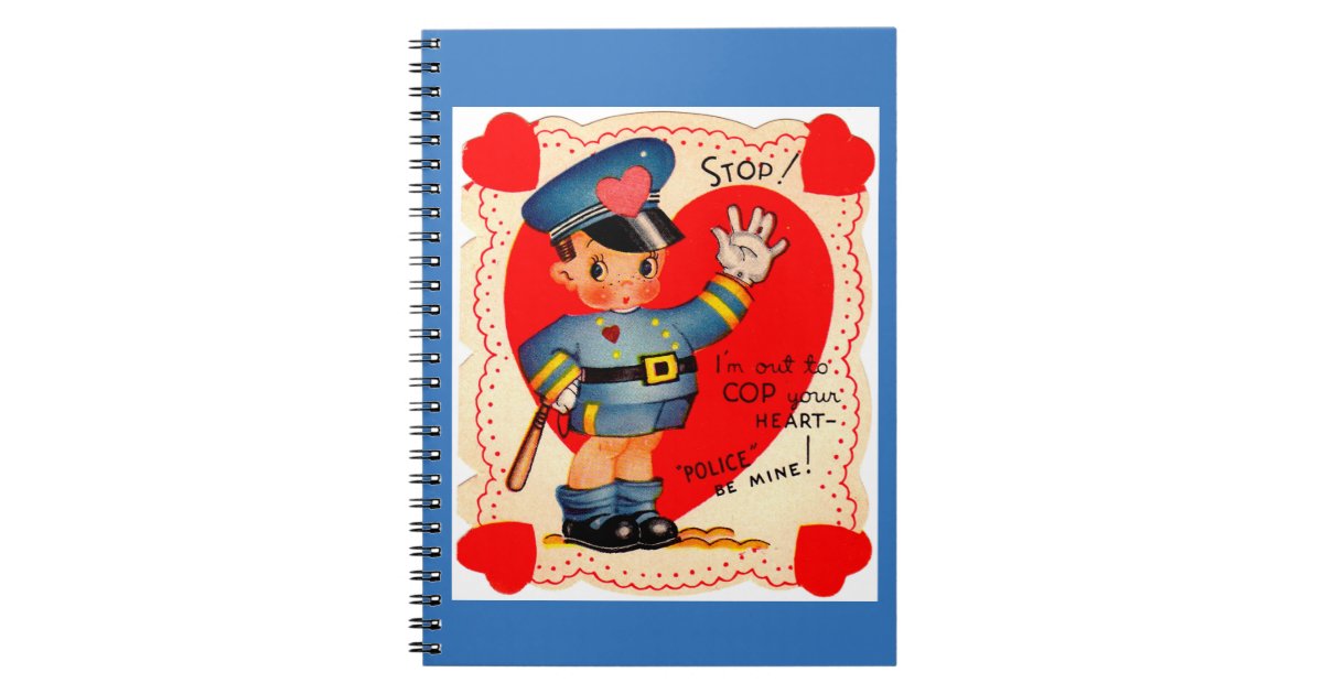 1930s police boy valentine notebook | Zazzle
