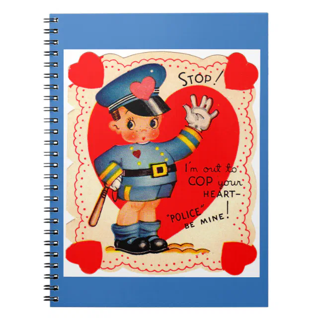 1930s police boy valentine notebook | Zazzle