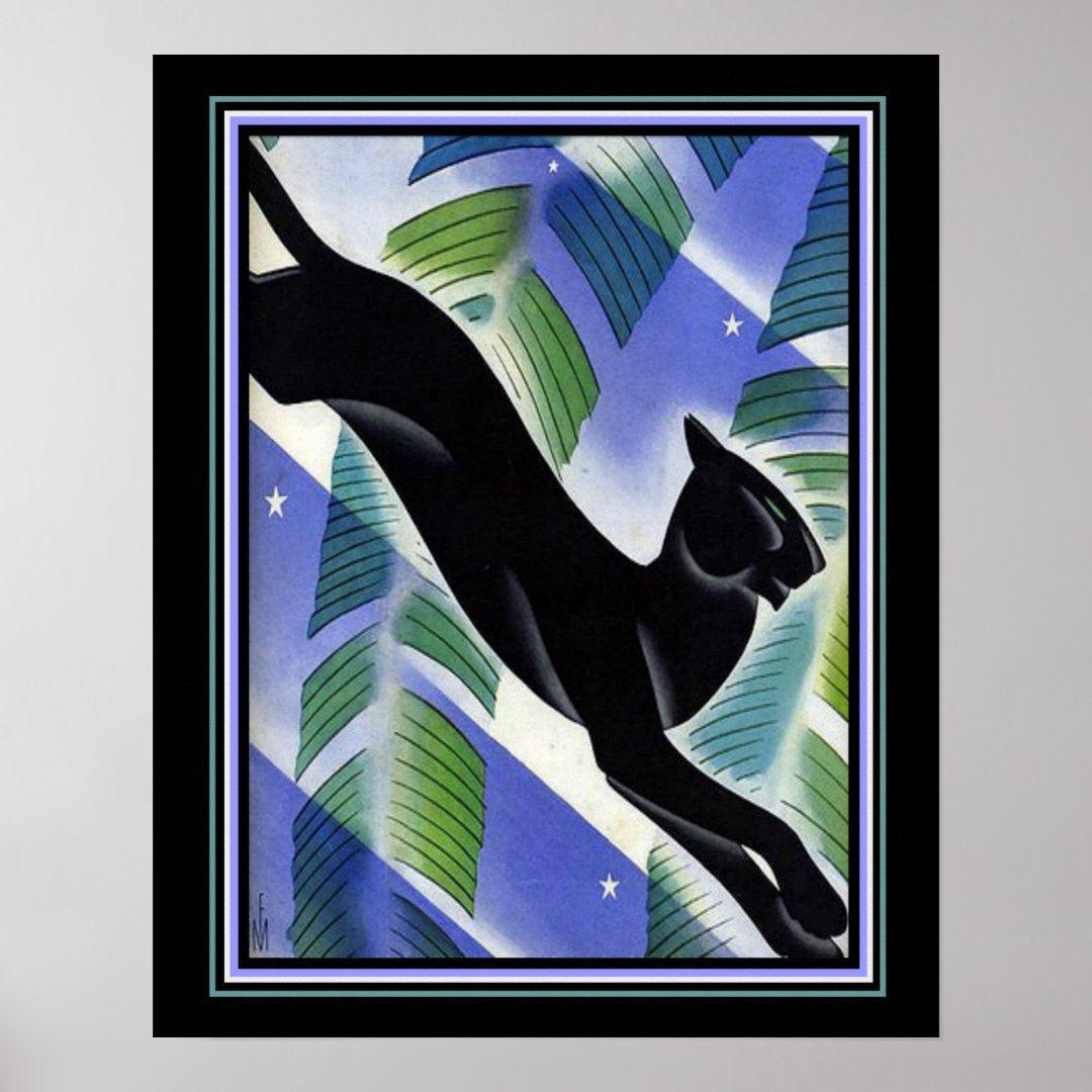 1931 Art Deco "Black Panther" Print 16x20 | Zazzle