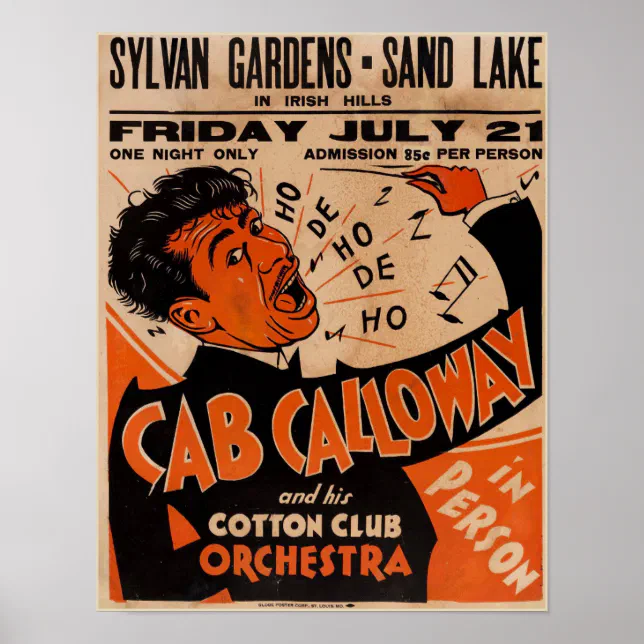 1933 Vintage Cab Calloway Concert Poster Hi-Res | Zazzle