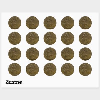 1936 British penny sticker | Zazzle